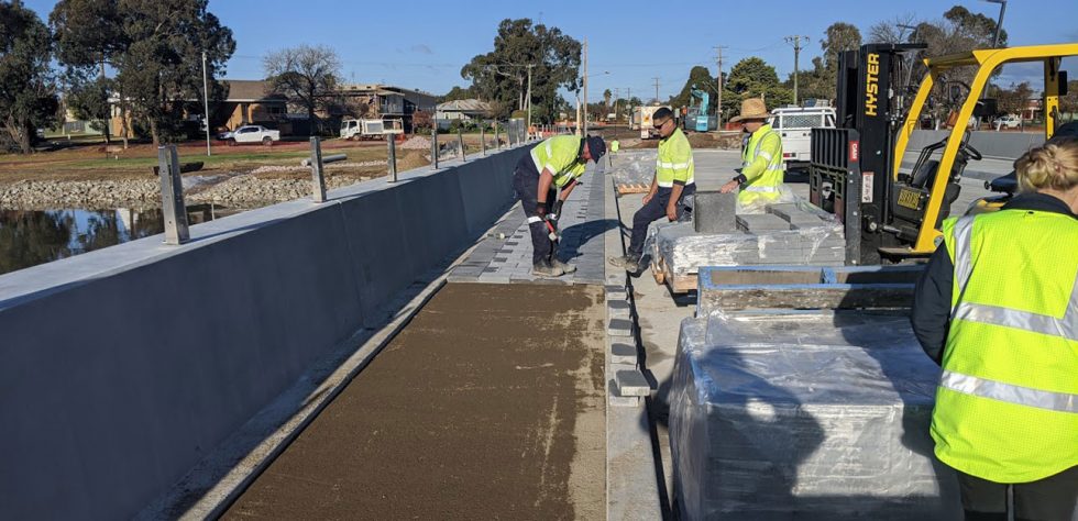 Camp St Bridge Upgrade Flagstone Pavers | Cowra Concrete Products
