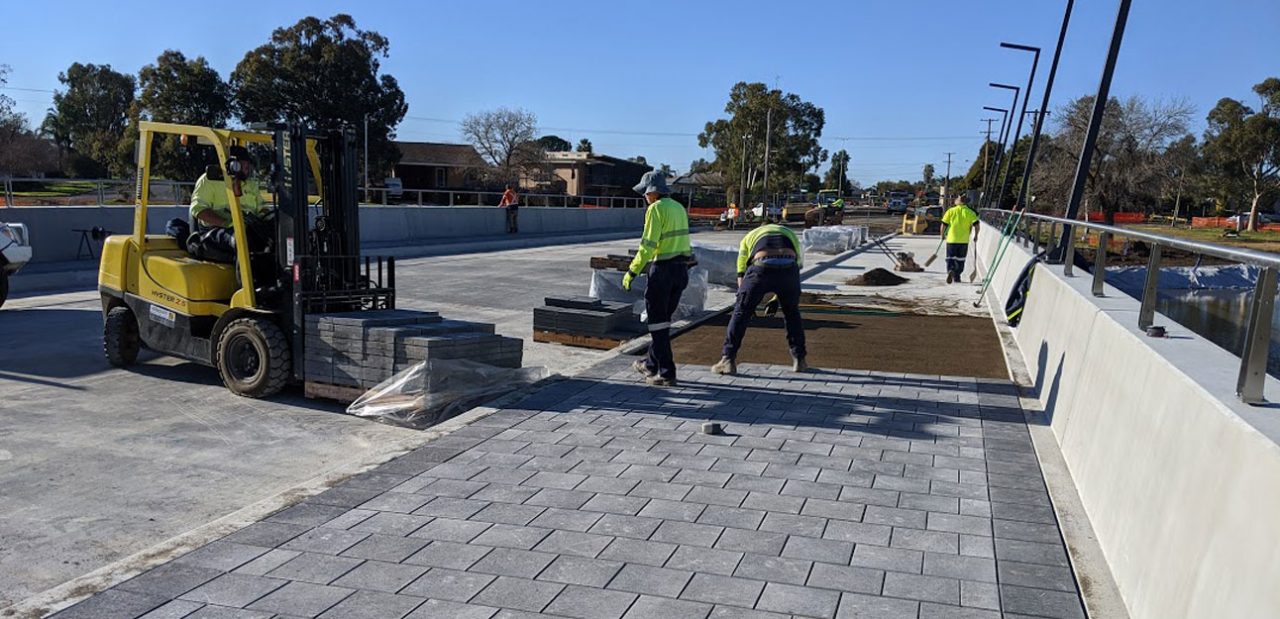Camp St Bridge Upgrade Flagstone Pavers | Cowra Concrete Products